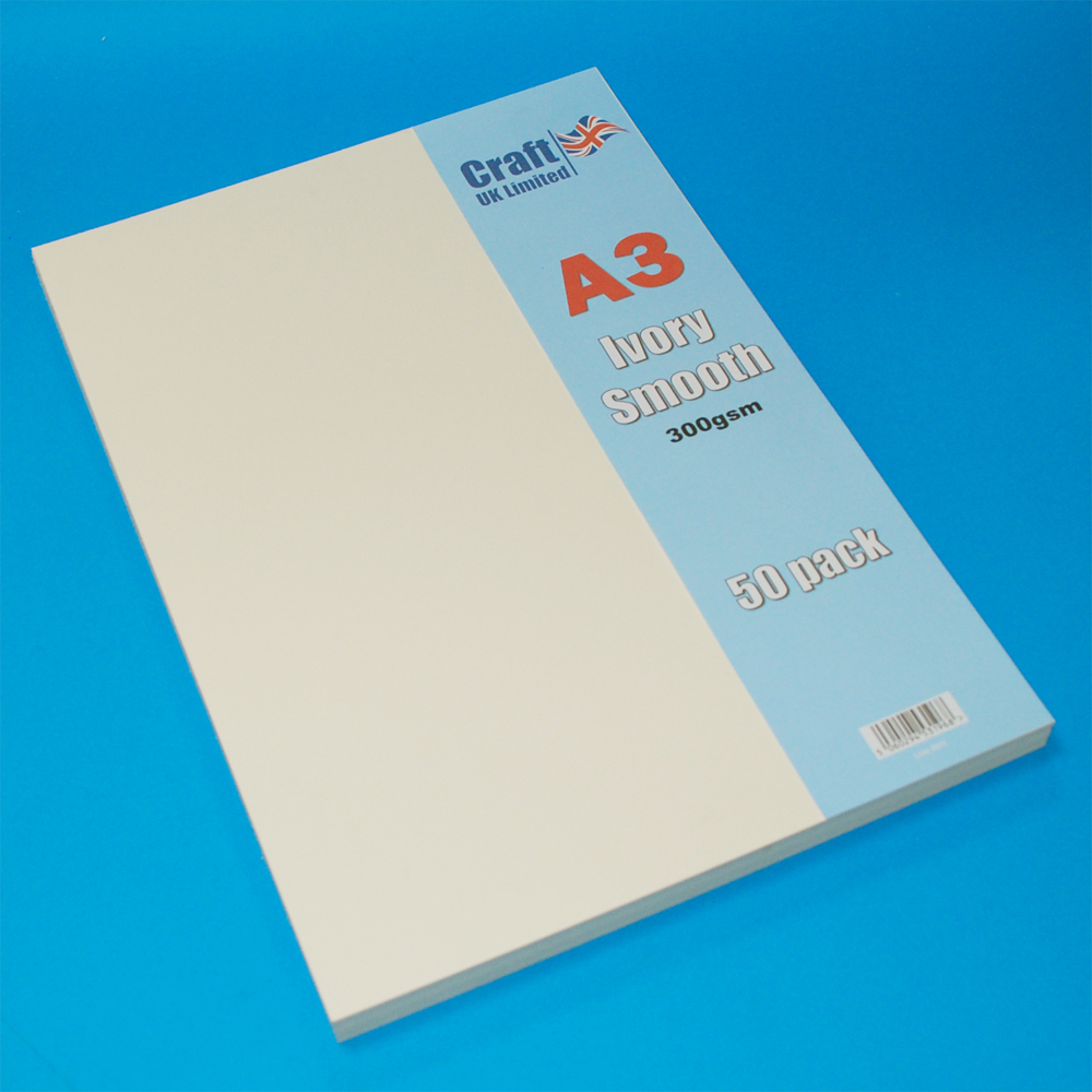 Line 2011. A3 - Ivory Smooth Card 300gsm. 50 | Craft UK