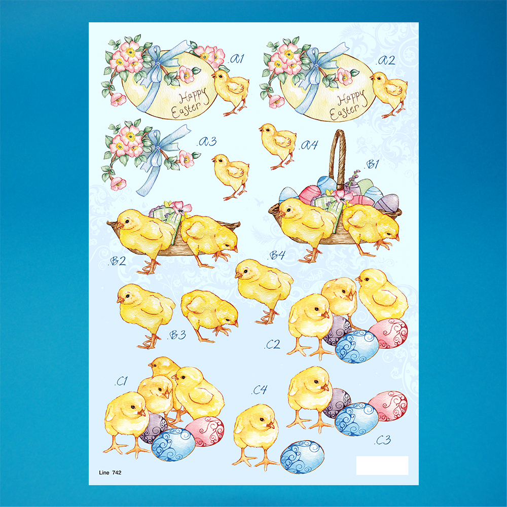 Line 742. Easter Chicks Decoupage | Craft UK